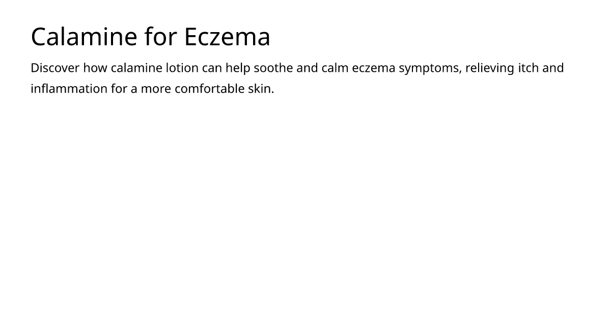 Calamine For Eczema Medsis